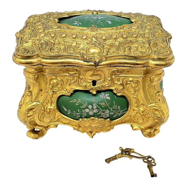 Vintage French Gilt Bronze Dore Box | Chairish