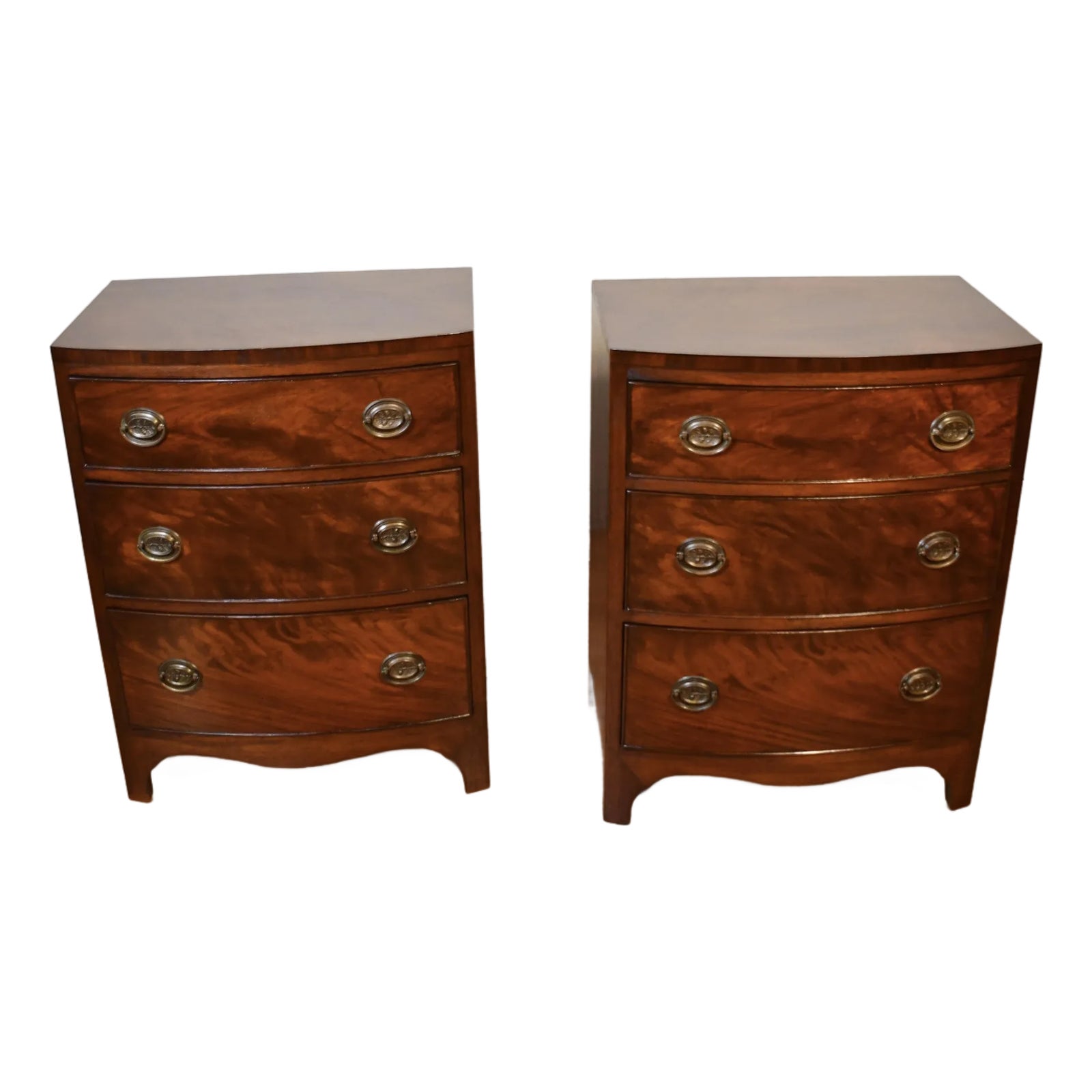 1910s Pair of Dokon n.y English Regency Mahogany Nightstands / Bedside ...