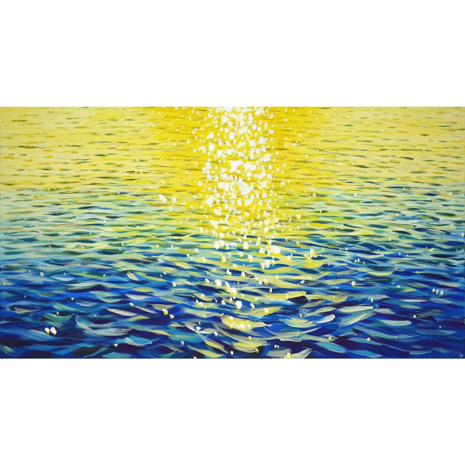 Sun Glare on the Water. Original Contemporary Painting | Chairish