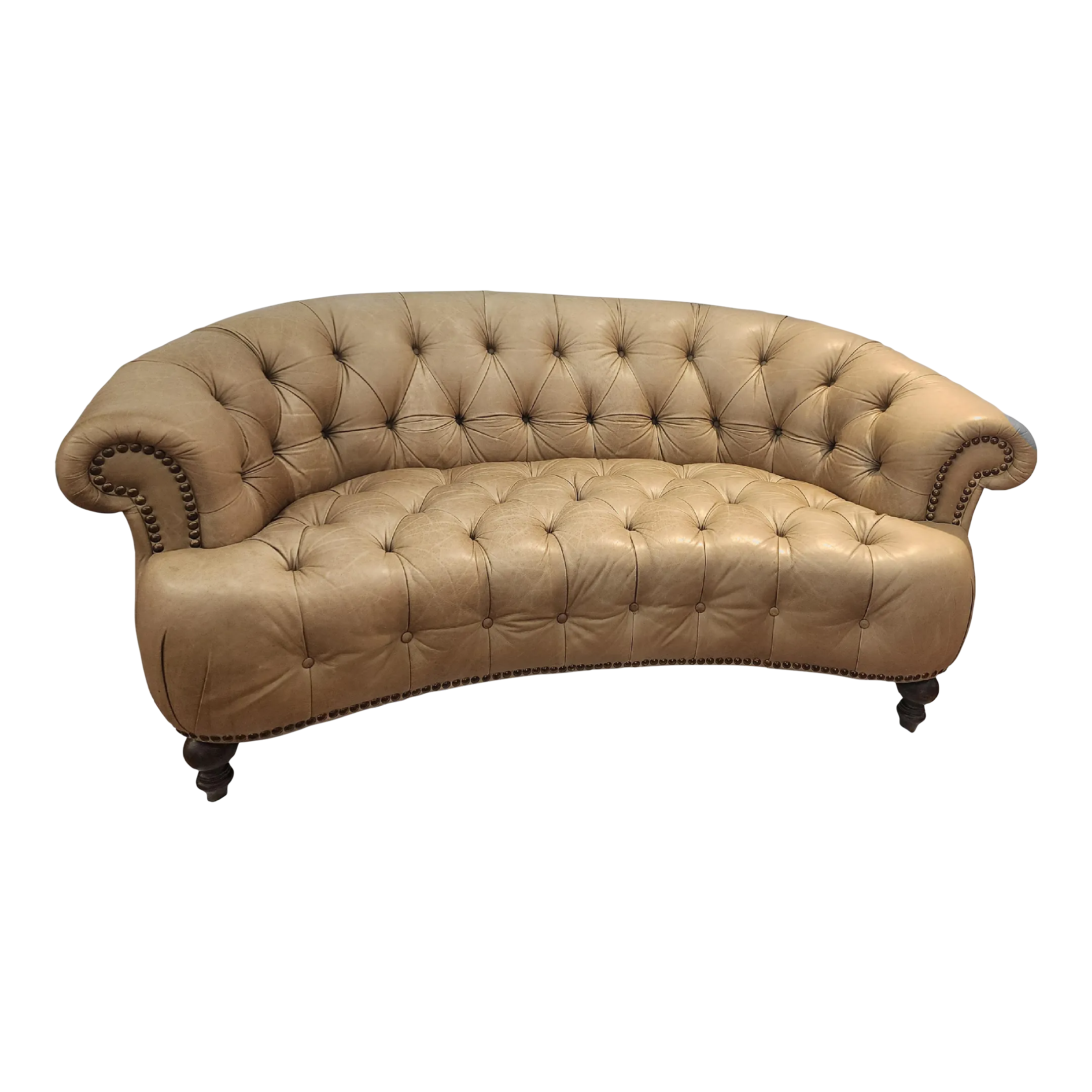 Curved chesterfield store