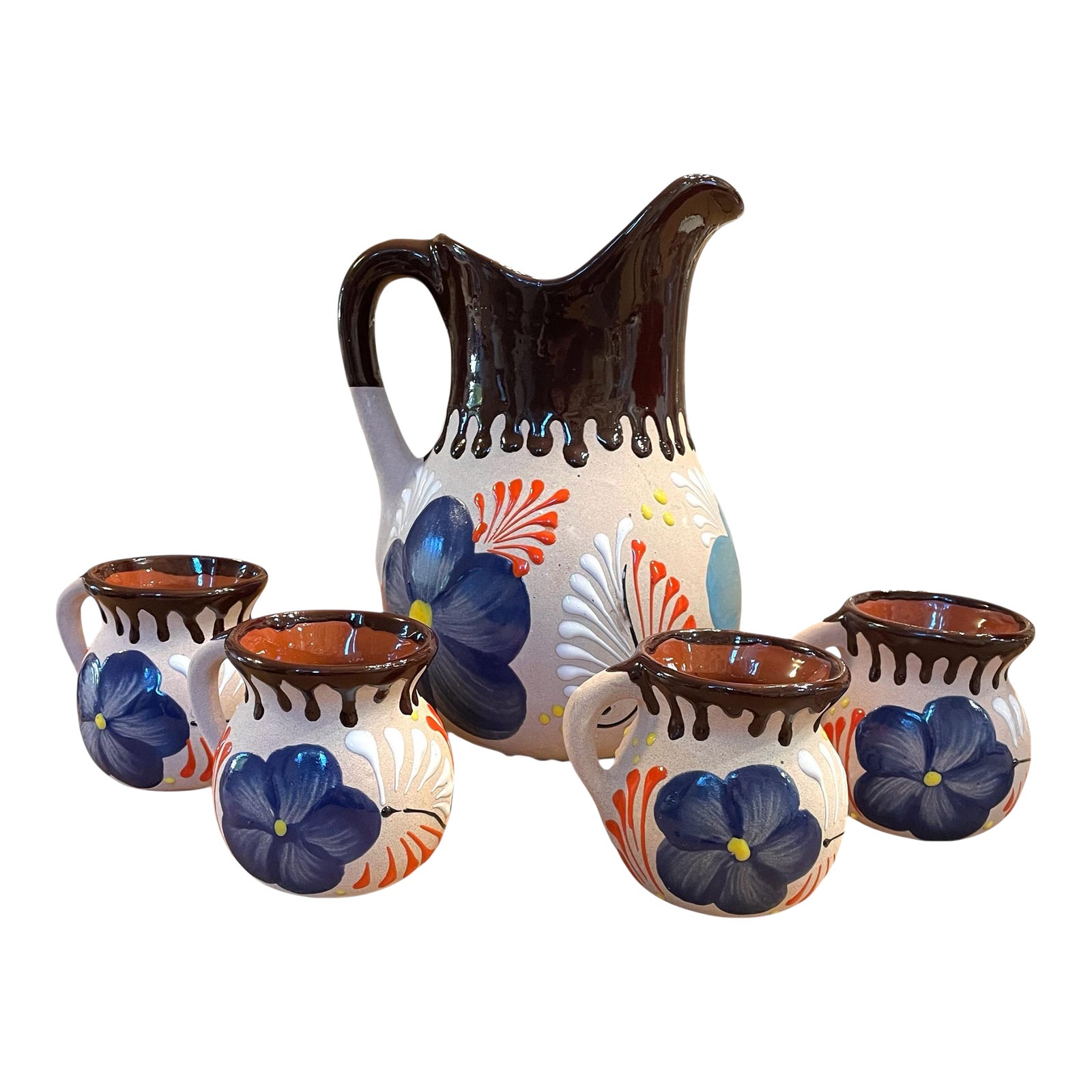 1980s Jarro De Barro Terra Cotta Clay Pottery Art Pitcher - Set of 4 ...