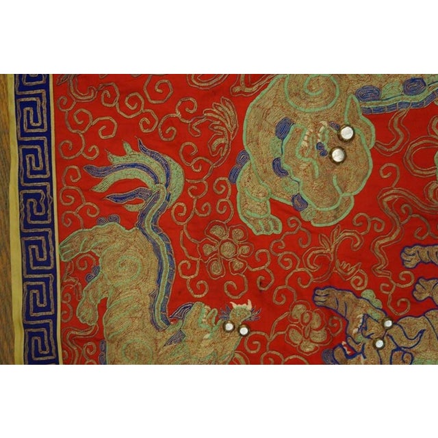 Mid 20th Century Silk & Gold Thread Chinese Embroidery | Chairish