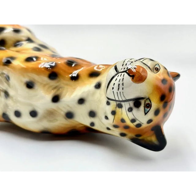 Vintage Italian Ceramic Cheetah Sculpture, 1960s | Chairish