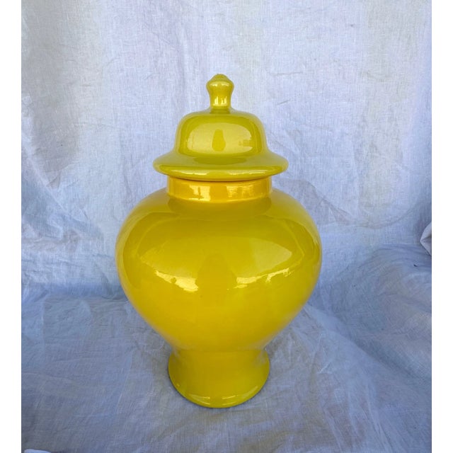 W & J Sloan Bright Yellow Ginger Jar | Chairish