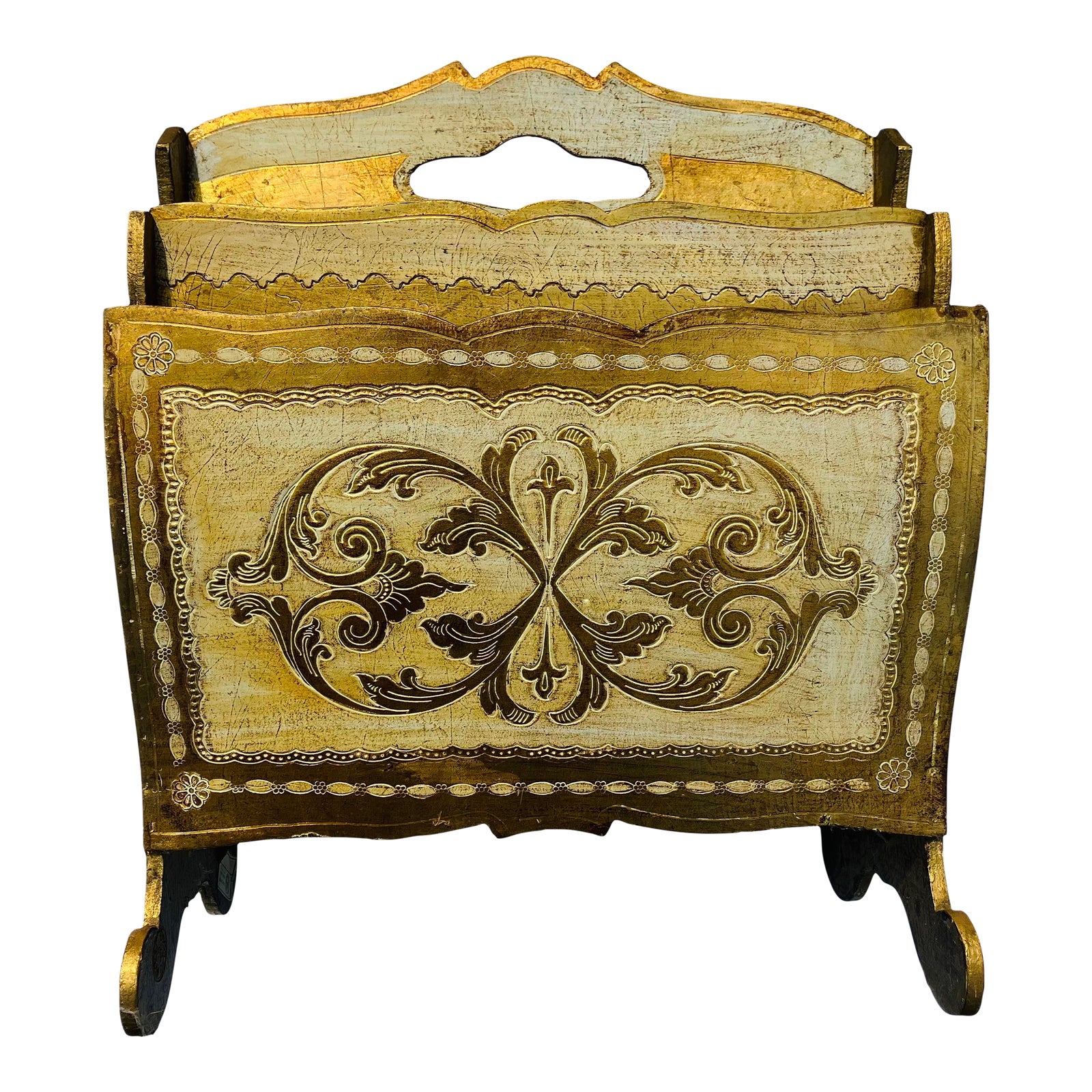 1940s Florentine Magazine Rack | Chairish