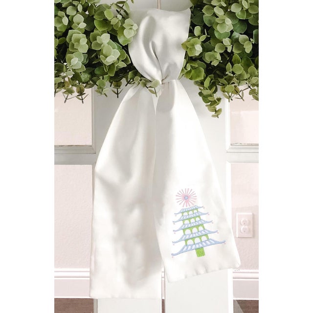 Pagoda Christmas Tree Wreath Sash | Chairish