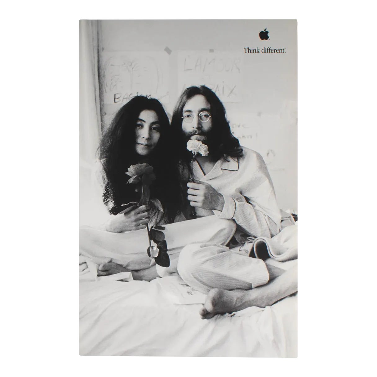 Apple “Think Different” 1998 Yoko Ono and John Lennon Poster | Chairish