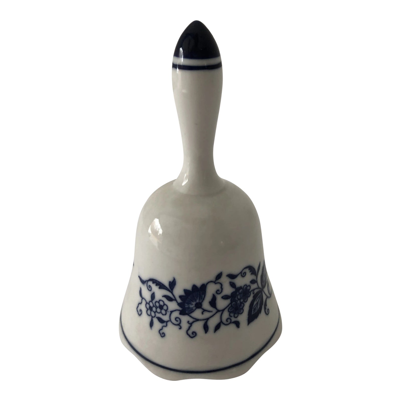 Japan Blue Onion Ceramic Bell 5.5” Tall | Chairish
