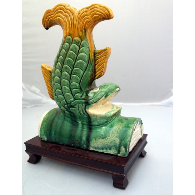 Vintage Makara Dragon Fish Roof Tile | Chairish