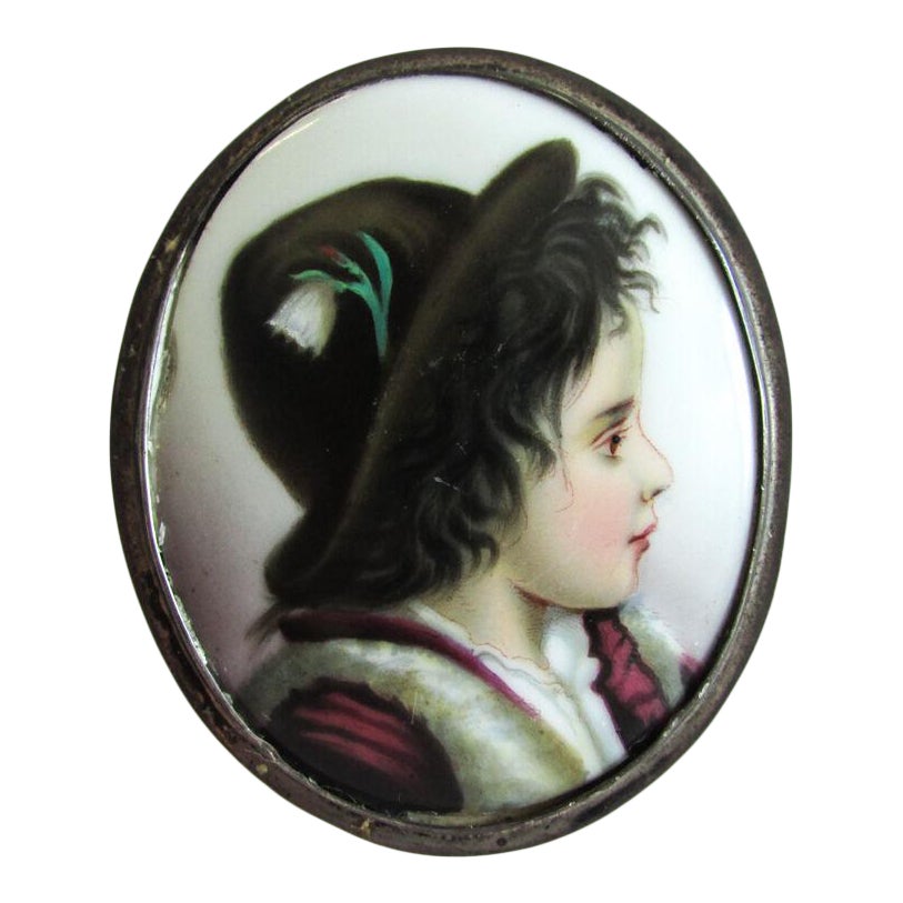 Antique Continental Hand Painted "Tyrolean Boy" Porcelain Portrait ...