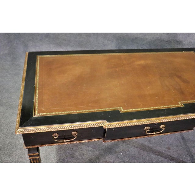 French neoclassical style writing desk with leather top | Chairish