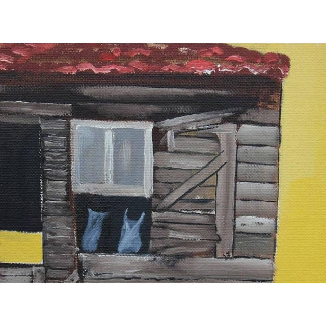 "Istanbul Tenement" Architectural Yellow Toned Painting | Chairish