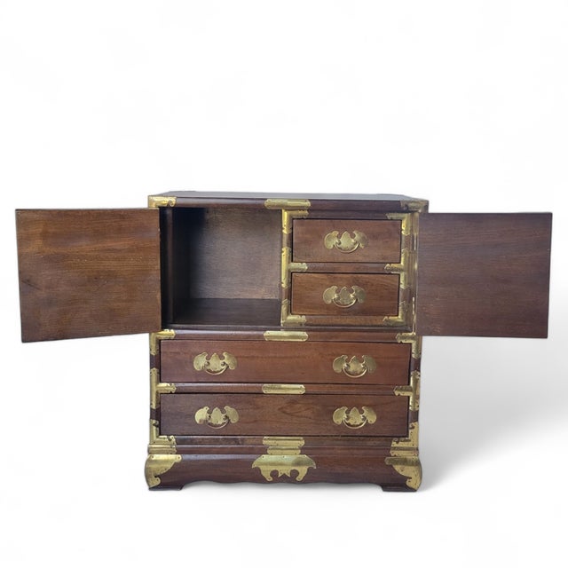 Mid 20th Century Chinoiserie Style Asian Tansu Chest Cabinet | Chairish