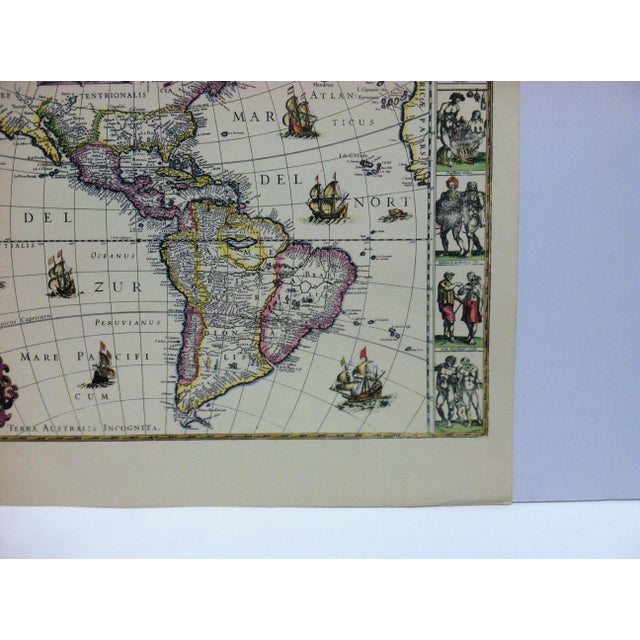 "America" Terra Australis Incognita Original Color Map Print | Chairish