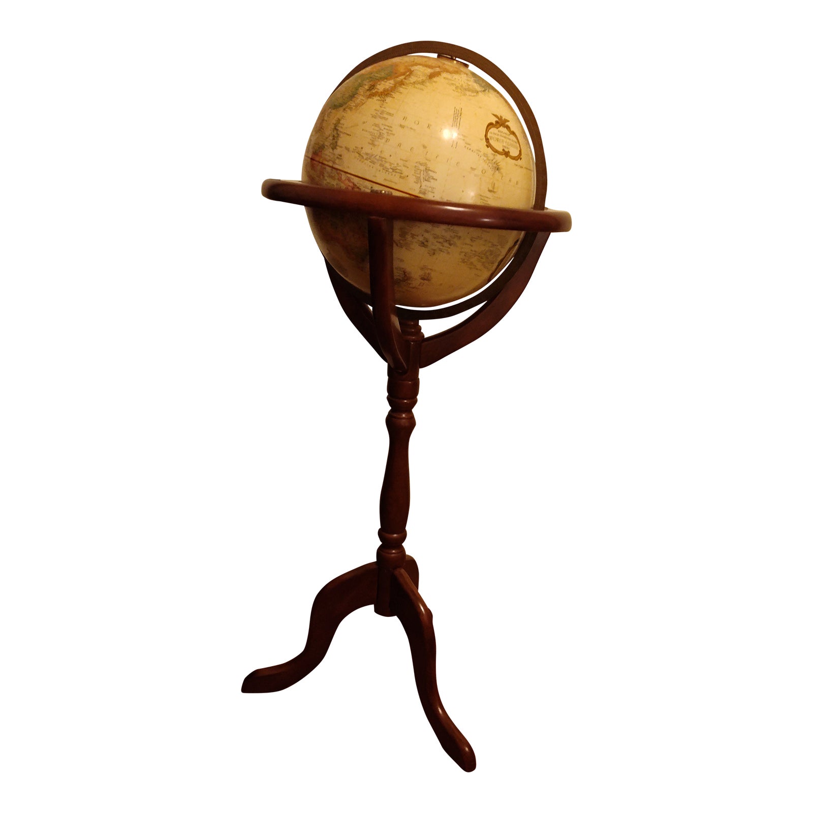 1970s Replogle World Classic Series Globe on Mahogany Stand | Chairish
