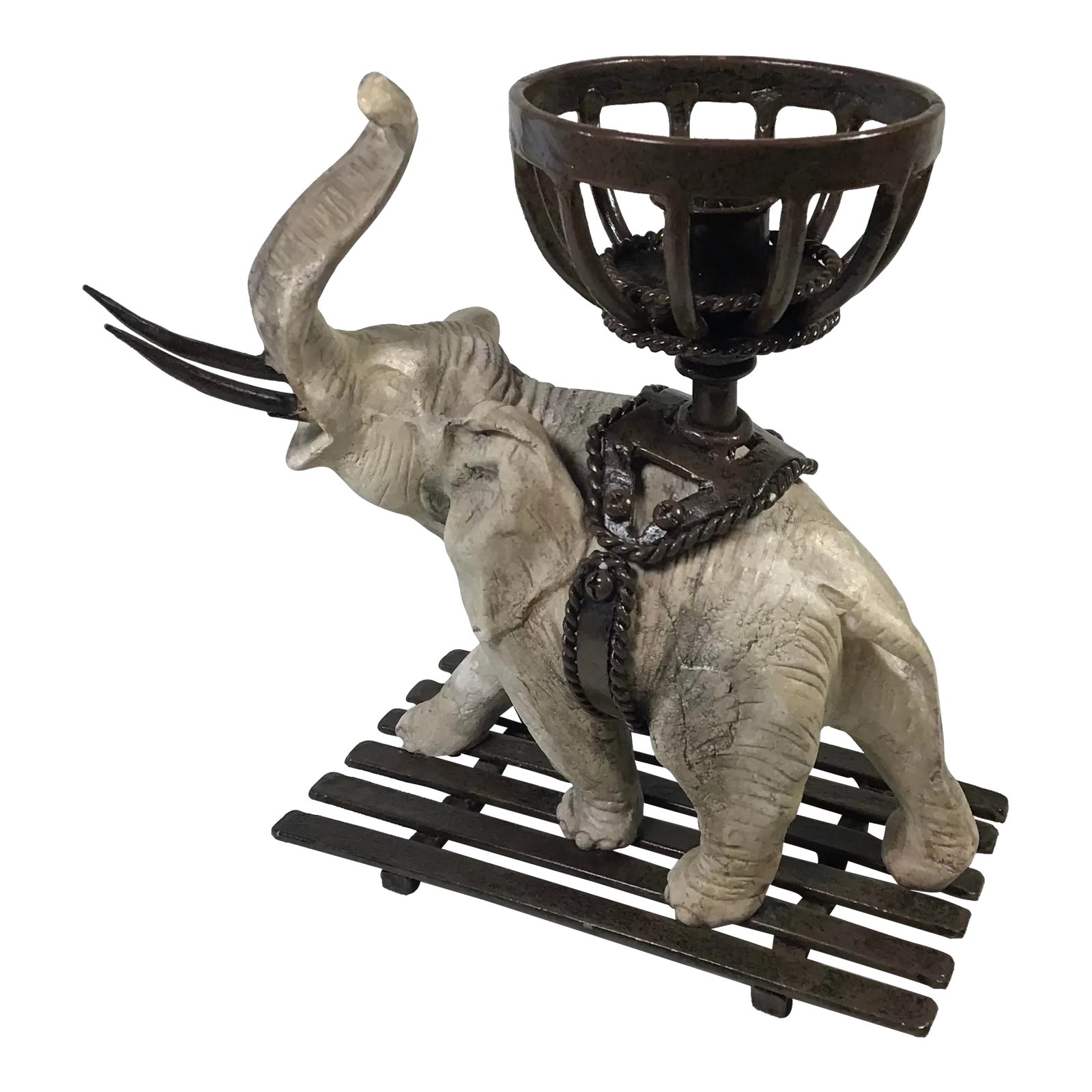 2000’s Elephant Candlestick by Castillian Imports | Chairish