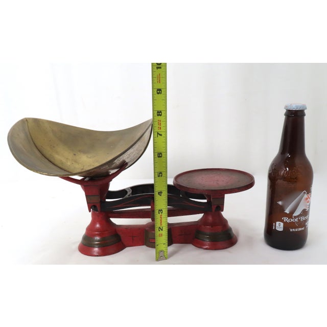 Small Antique American Cast Iron & Brass Confectionery Balance Scale ...