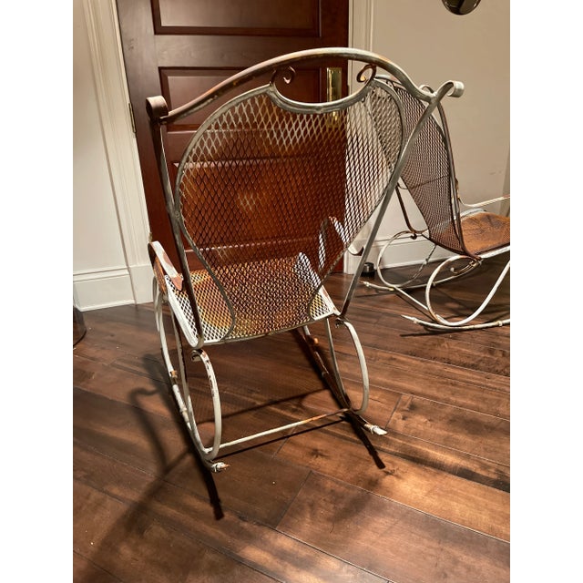 Vintage Mid Century Woodard Style Iron Rocking Chairs, a Pair | Chairish