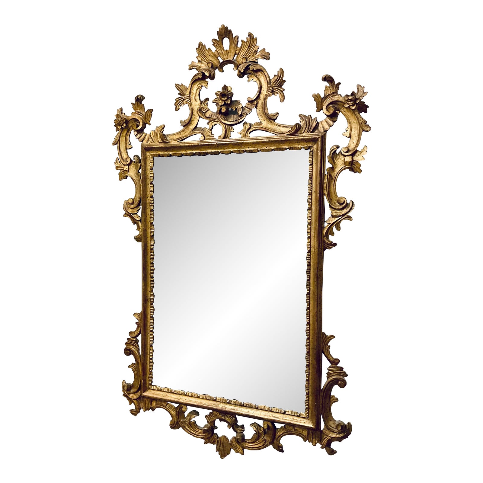 D. Mitch & Son Vintage Italian Carved Gold Gilt Wall Mirror | Chairish