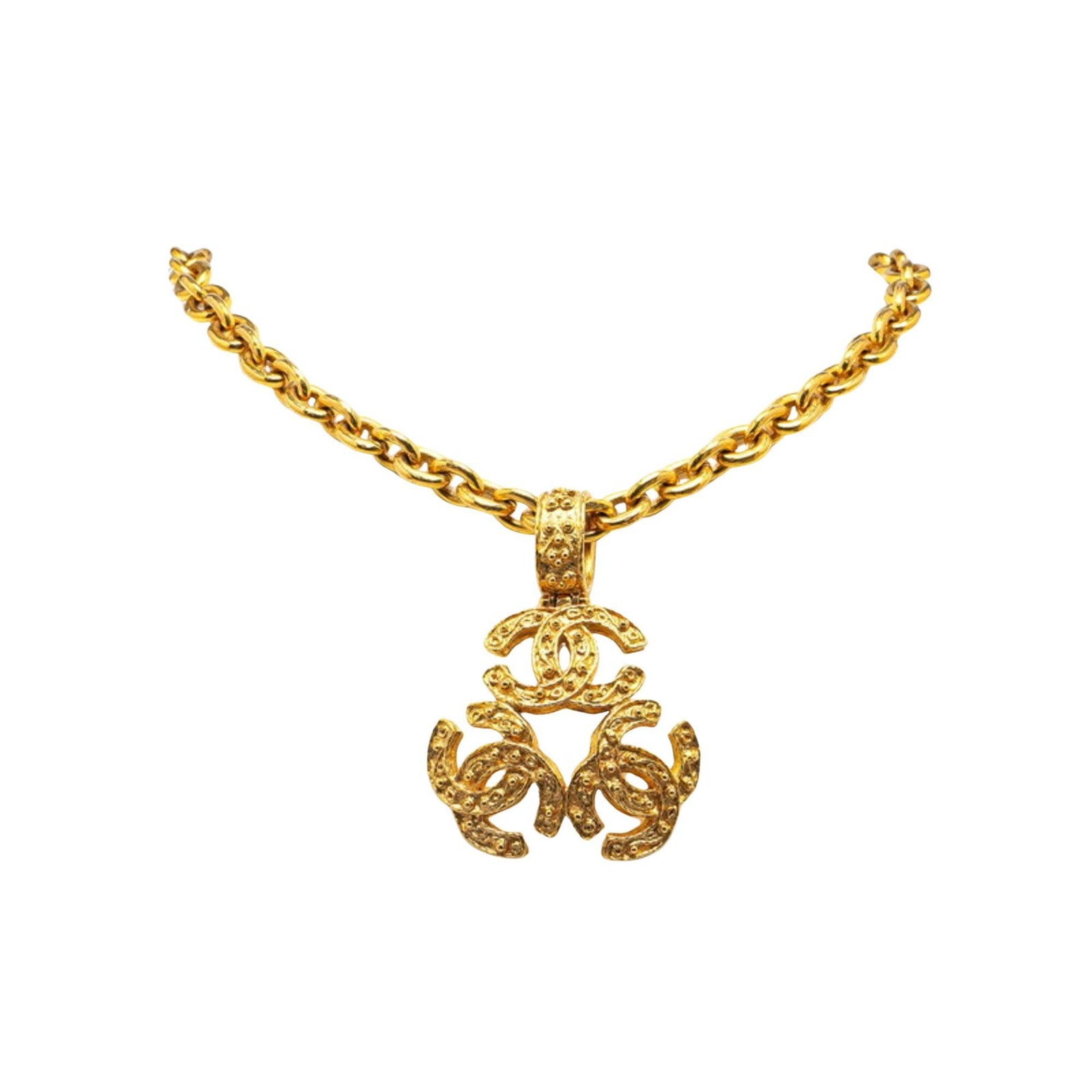 Chanel Triple Coco Necklace | Chairish
