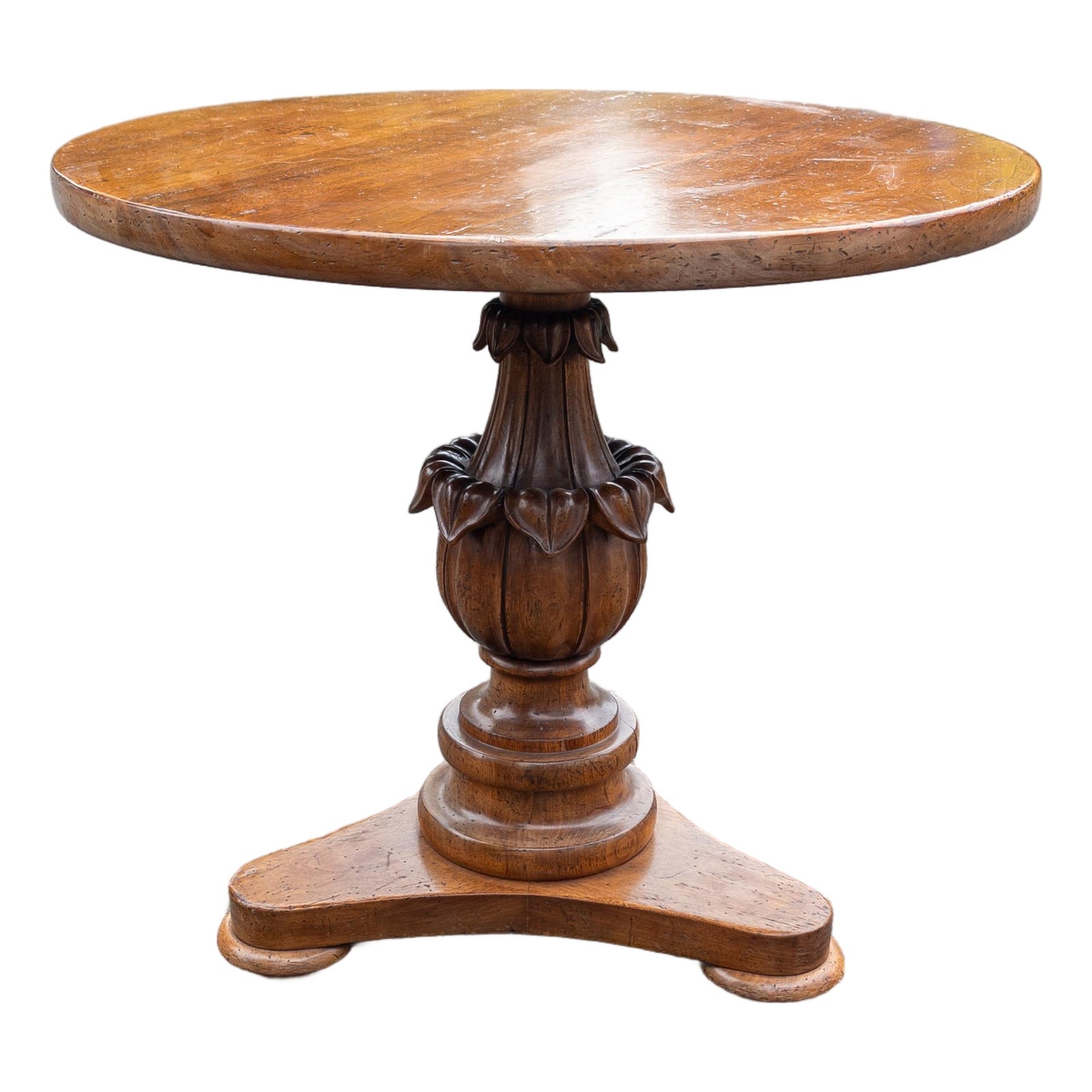 Early 20th Century Italian Walnut Round Occasional Table in Renaissance ...