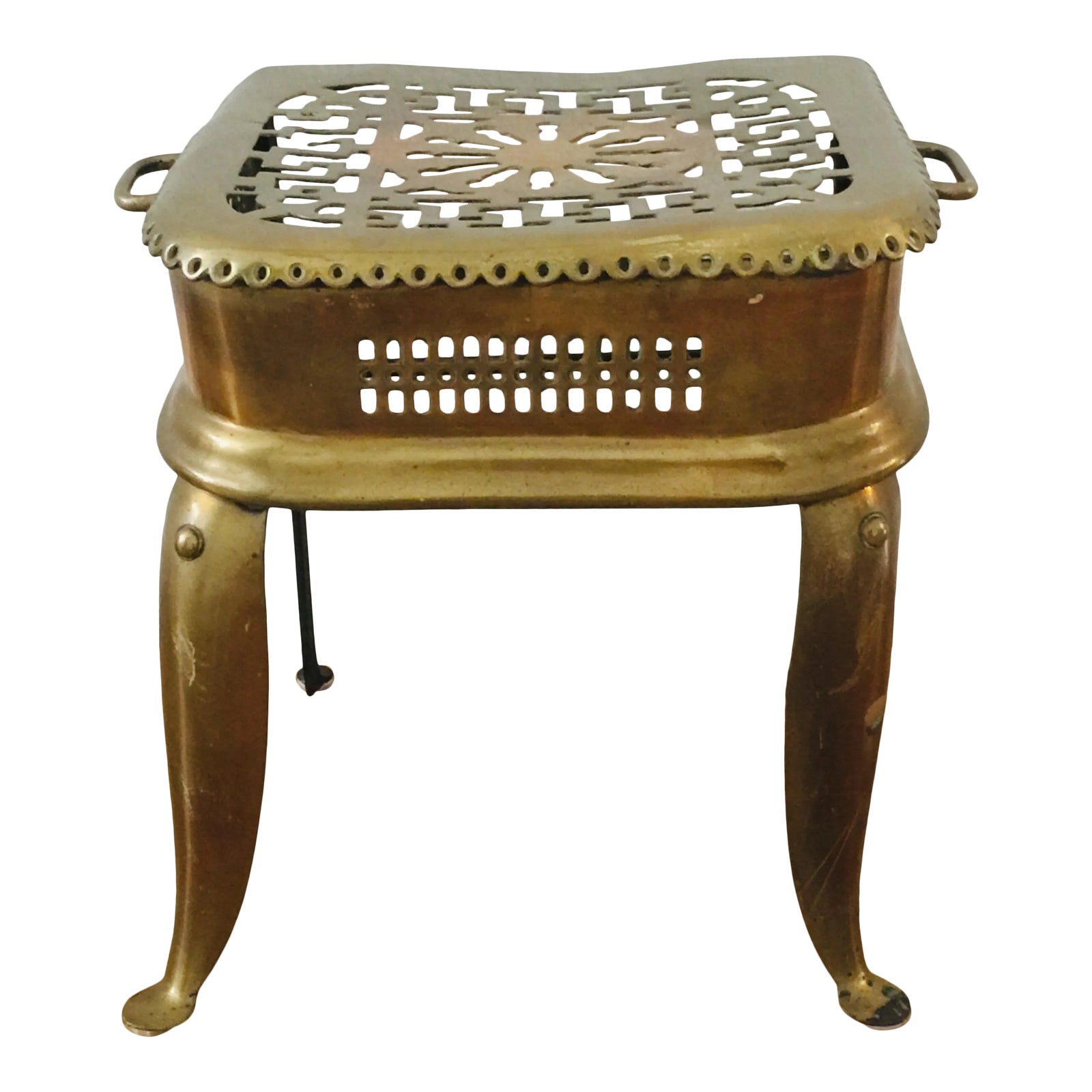 Antique Brass & Iron Footman's Stool | Chairish