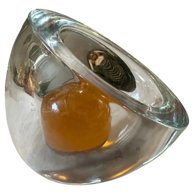 1980s Modern Clear and Brown Murano Glass Ashtray by Alfredo Barbini ...