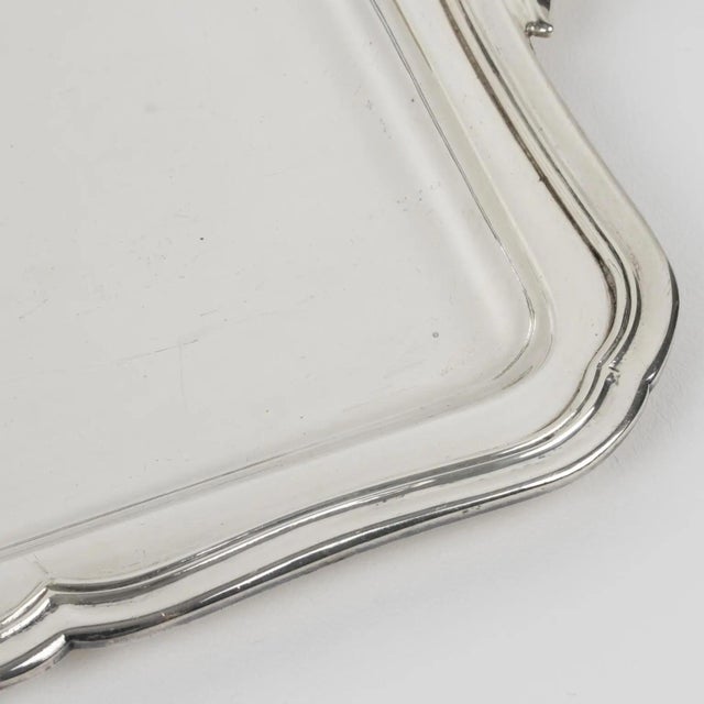 Modernist Alpaca Silver Plate Serving Barware Tray | Chairish