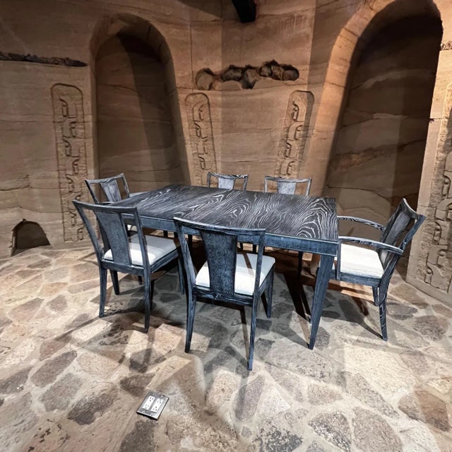 1950s Paul Frankl Sumptuous Black Cerused Dining Set for Brown Saltman ...