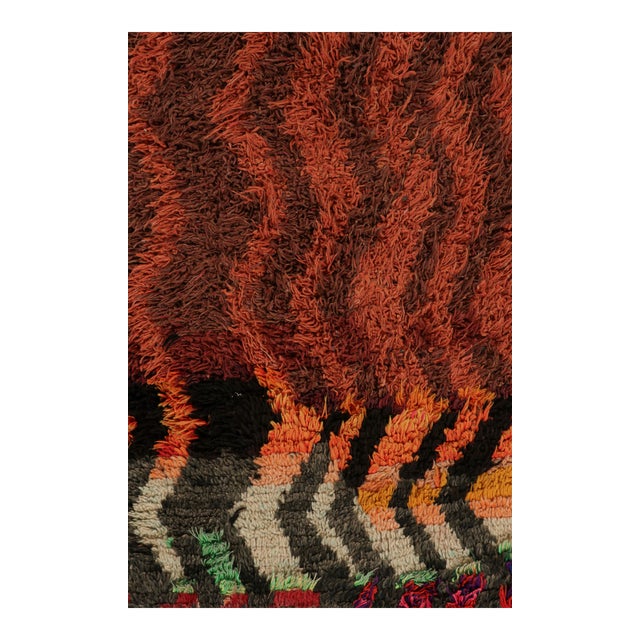 1950s Mid-Century Vintage Moroccan Runner Orange Brown Tribal Chevron ...