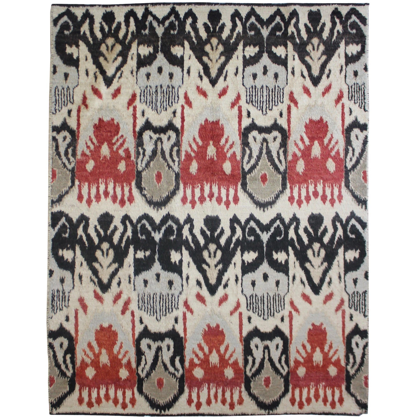 Hand Knotted Ikat Rug - 10'4" X 8'6" | Chairish
