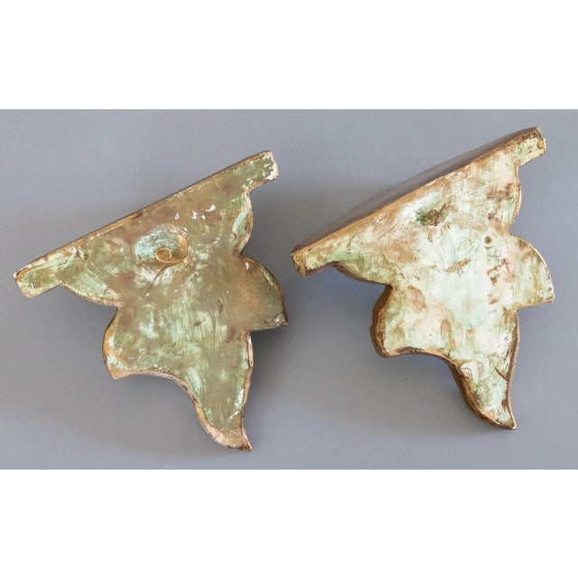 Vintage Italian Gilt Plaster Roses Wall Brackets Shelves - a Pair ...