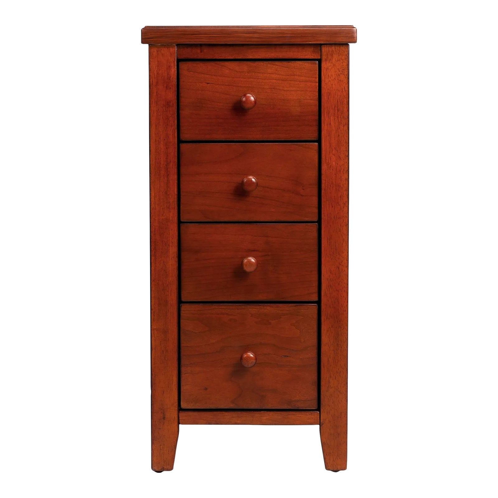 Kelton 4 Drawer Side Table, Medium Brown | Chairish