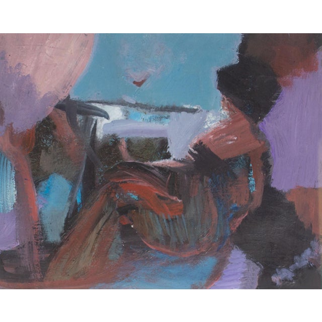 Darrell L. Anderson Signed 2005 Oil on Paper Abstract Painting | Chairish