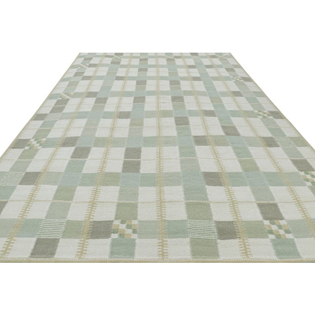 Rug & Kilim’s Scandinavian Style Rug in Blue Tones With Geometric ...