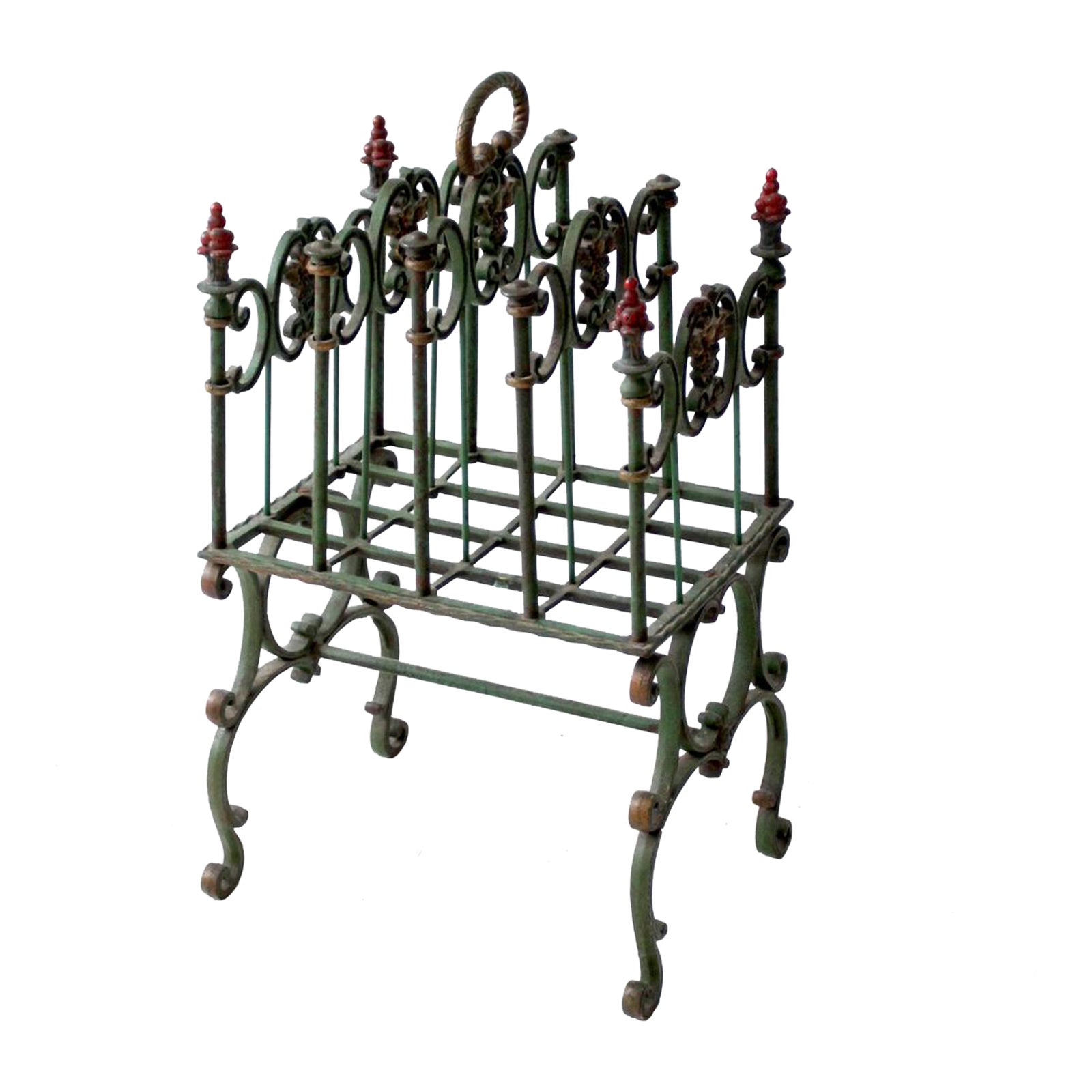 Antique Cast Iron Magazine Rack | Chairish