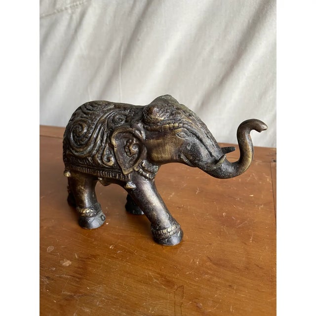 Antique Bronze Elephant Statue | Chairish
