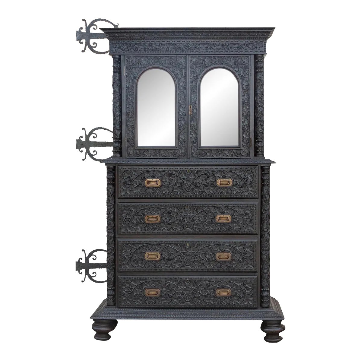 Antique Anglo-Indian Secretary Cabinet | Chairish