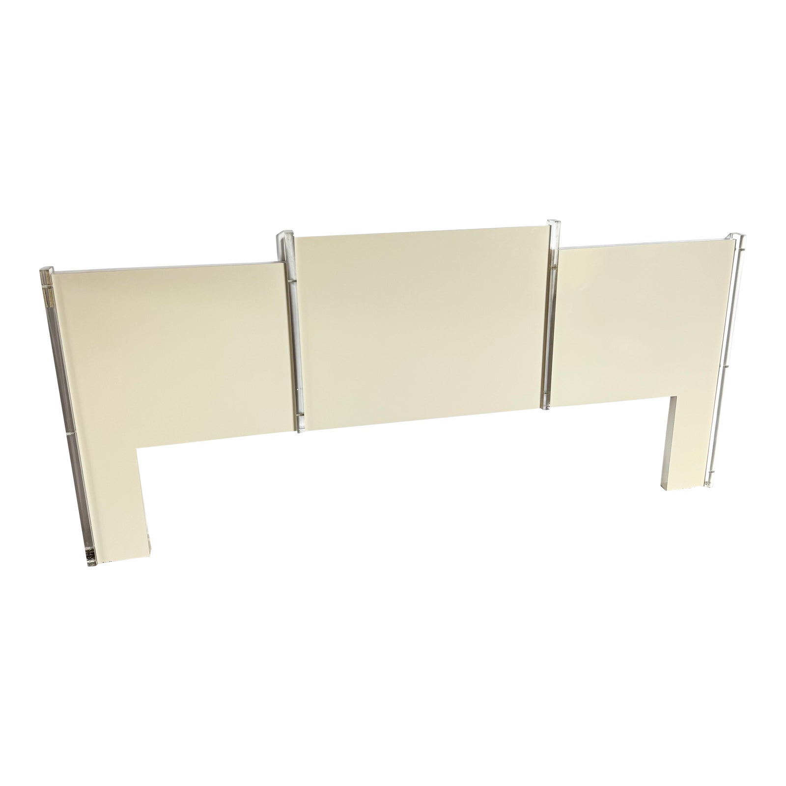 Postmodern White Laminate and Lucite King Size Headboard | Chairish