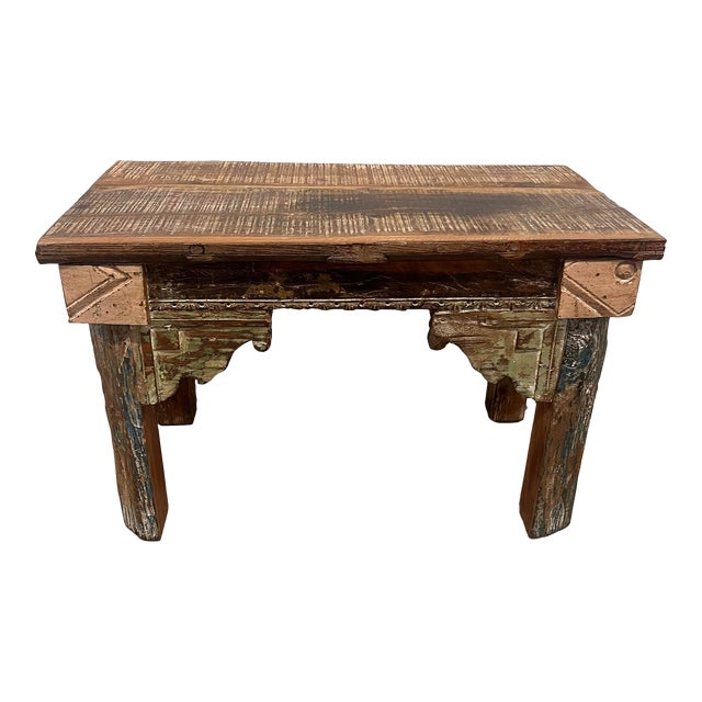 Indian Bench Made From Antique Architectural Elements | Chairish