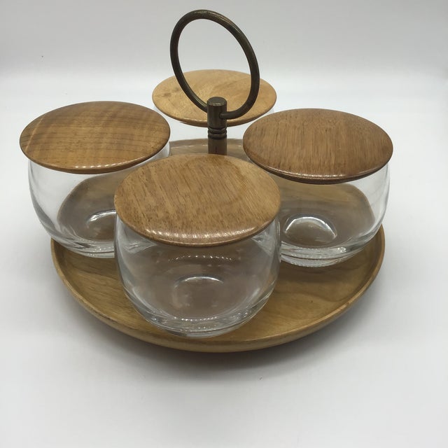 MCM Condiment Set Mid Century Modern 5 Piece Condiment Set Myrtlewood ...