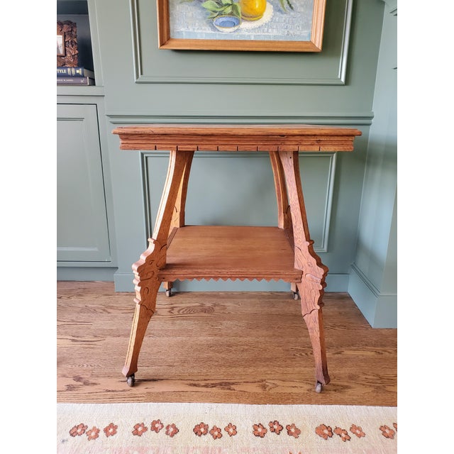 Unique Antique Two-Tier Parlor Game Table | Chairish