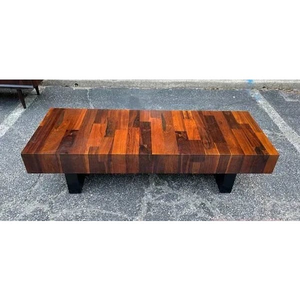 Vintage Danish Rosewood and Teak 2-Drawer Patchwork Coffee Table | Chairish