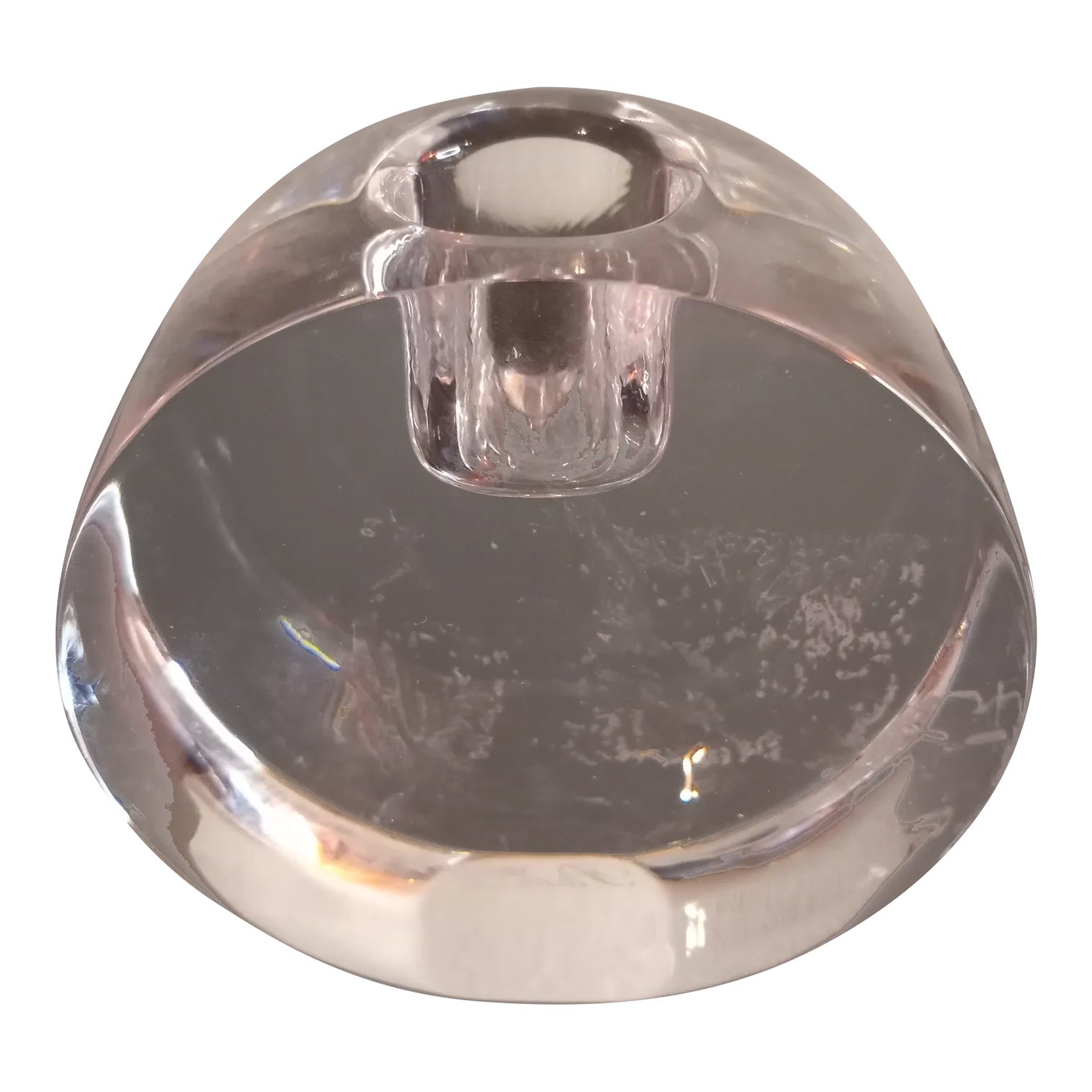1980s Mikasa Platinum Crystal Single Taper Candle Holder | Chairish