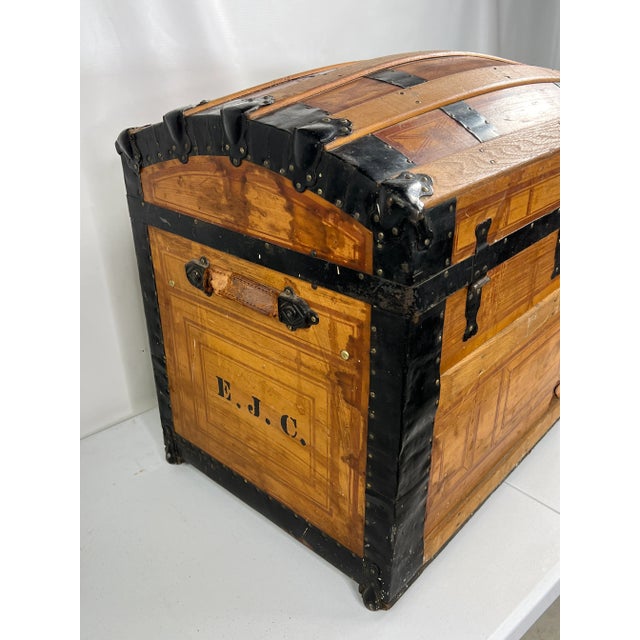 Antique 1800's Dome Top Steamer Trunk | Chairish