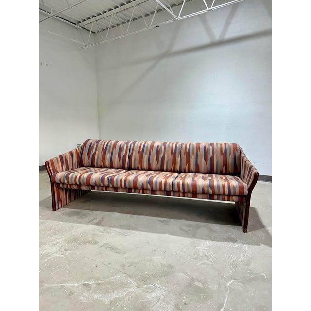 1990s Vintage Post Modern Brayton Intl. Abstract Print Sofa | Chairish