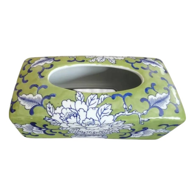 Chinese Hand-Painted Porcelain Ceramic Tissue Box - Floral Green by ...