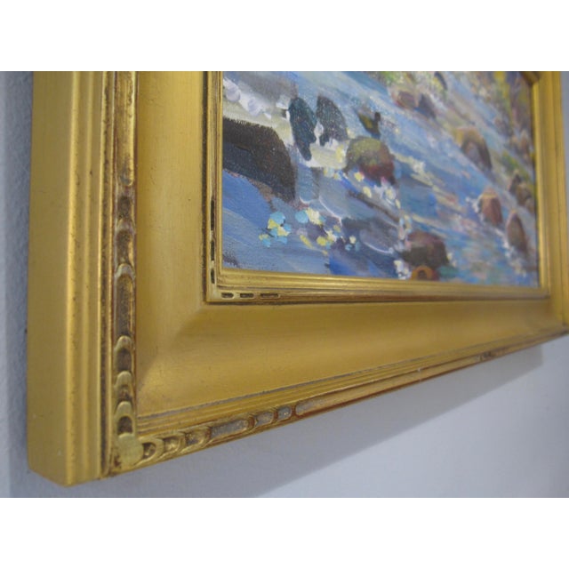Impressionist River Landscape Painting by Catherine M. Elliott, Framed ...