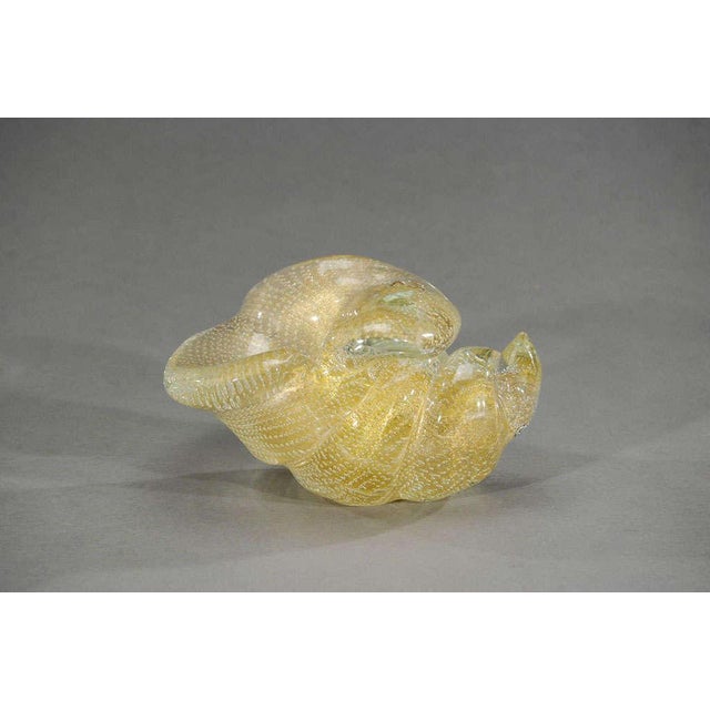 Barovier/Barbini Large Hand Blown Crystal Shell Bowl | Chairish