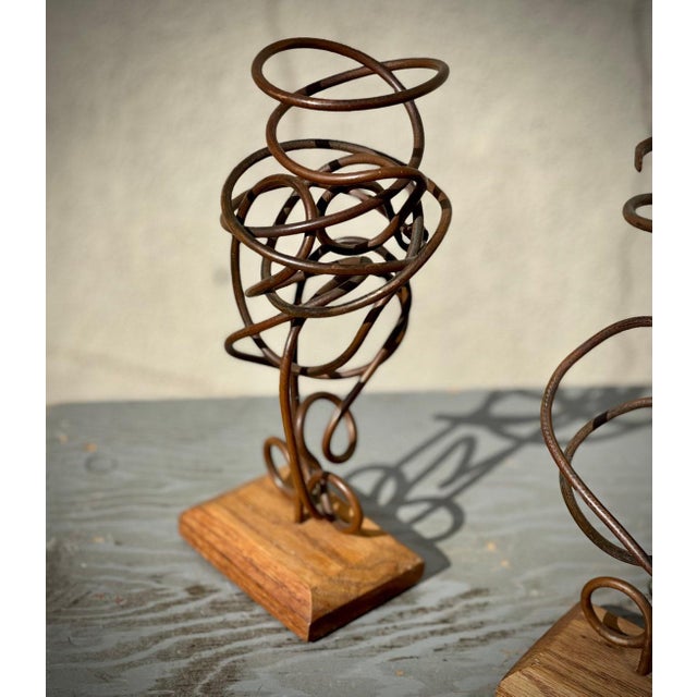 Vintage Mid Century Modernist Copper Wire Sculpture | Chairish